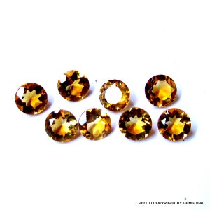 Buy 5 Pieces 6mm CITRINE Faceted Round Loose Gemstone Golden Online in ...