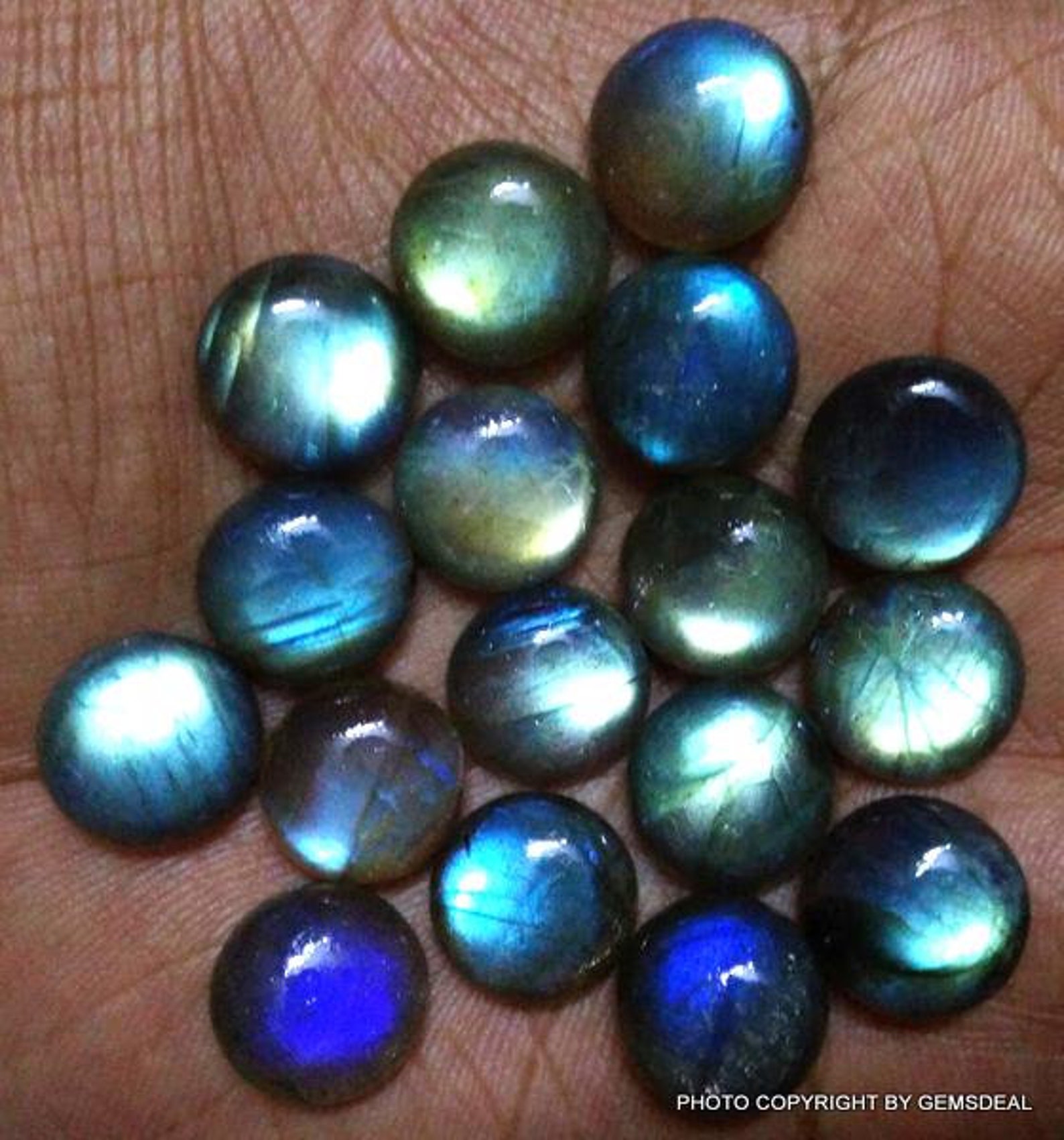 5 pieces 12mm LABRADORITE Cabochon Round Loose Gemstone | Etsy