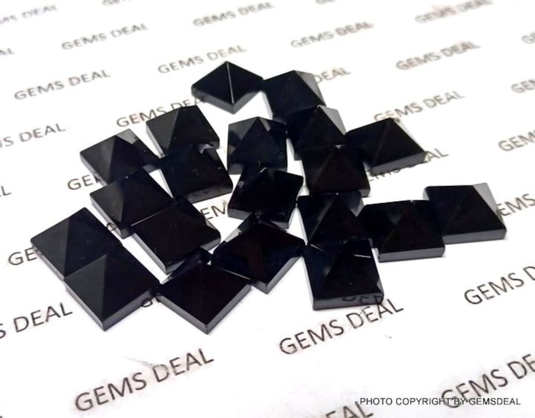 10mm Black Onyx Pyramid Square Smooth Gemstone, Have Lots of Gorgeous ...