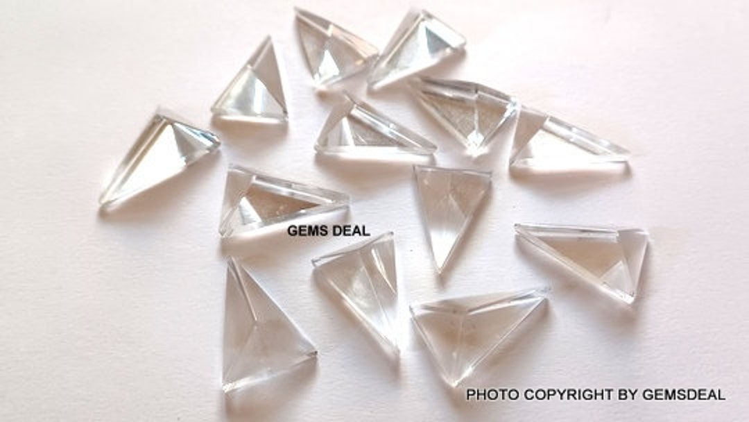 1 Piece 15x22mm Clear Quartz Pyramid Triangle Shape Gemstone, Crystal ...
