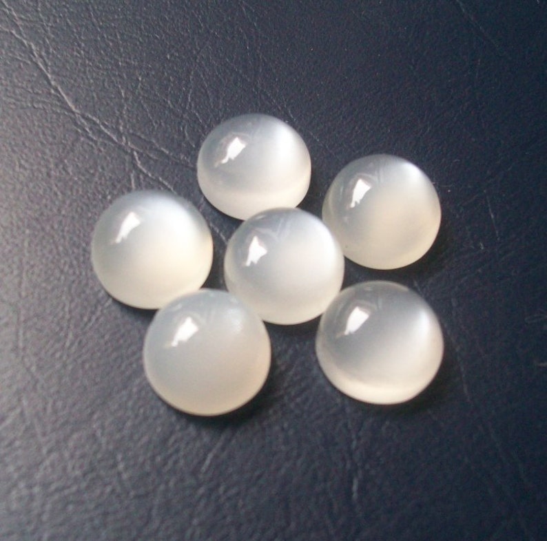 10 Pieces 6mm Milky White Moonstone Cabochon Round Gemstone - Etsy