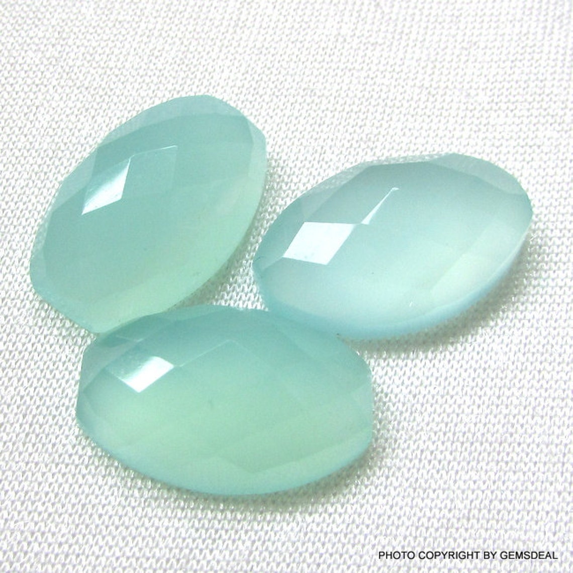 1 pieces 22x14mm Aqua Chalcedony Oval Fancy Shape checker Flat | Etsy