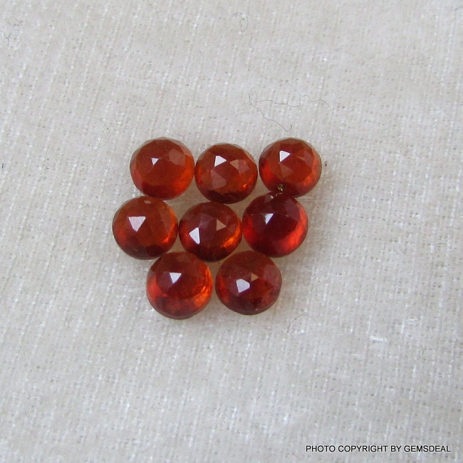 10 Pieces 5mm Hessonite Garnet Rosecut Round Gemstone - Etsy