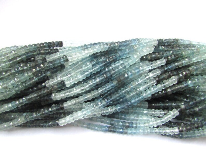 1 Strand 4.5mm Aquamarine Shaded Rondelle Faceted Beads - Etsy