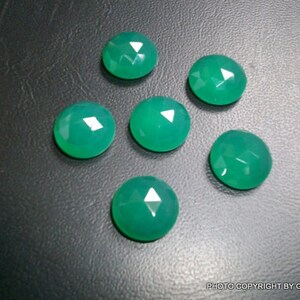11mm Green Onyx Rosecut Round Gemstone, Green Onyx Round Rose Cut AAA ...