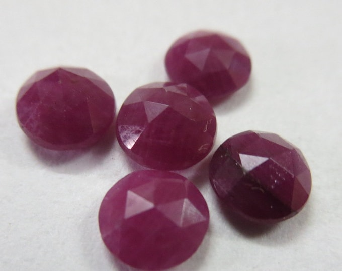Rose Cut 5 Mm 6 Mm Round 5 Pcs Lots NATURAL Genuine RUBY AA - Etsy