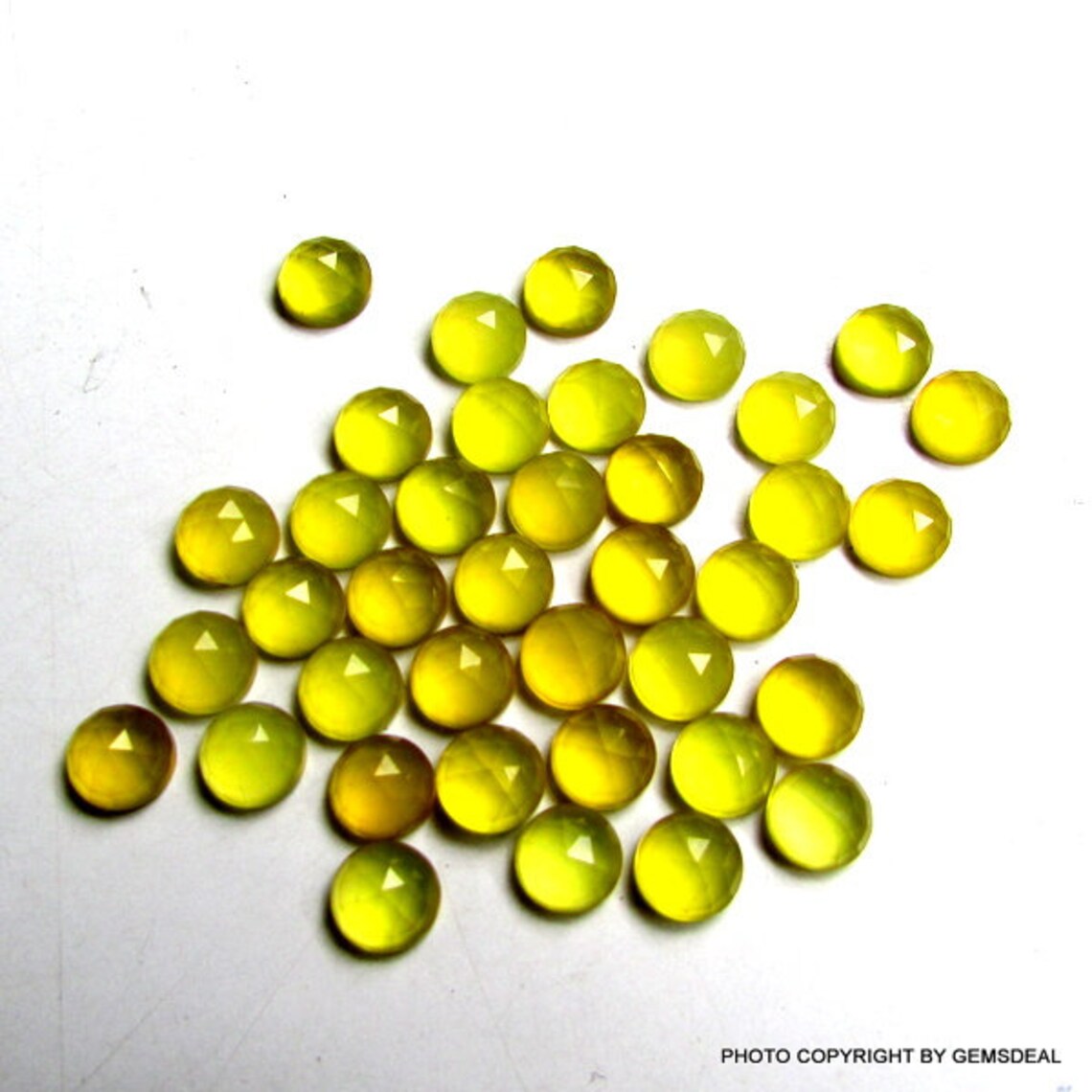 10 Pieces 6mm Yellow Chalcedony Rosecut Round Gemstone Yellow - Etsy