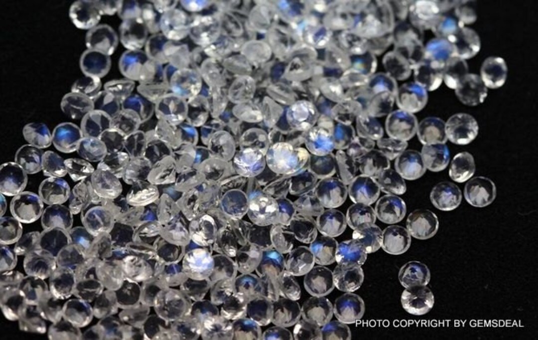 25 Pieces 2.5mm RAINBOW Moonstone Faceted Round Gemstone, Rainbow ...