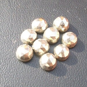 25 Pieces 6mm Golden Pyrite Rosecut Cabochon Round Loose Gemstone ...