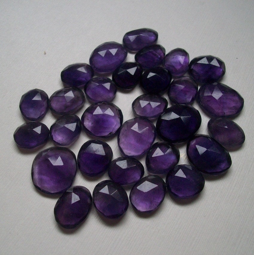 50 Carat African Amethyst Rosecut Cabochon Flat Gemstone Free | Etsy