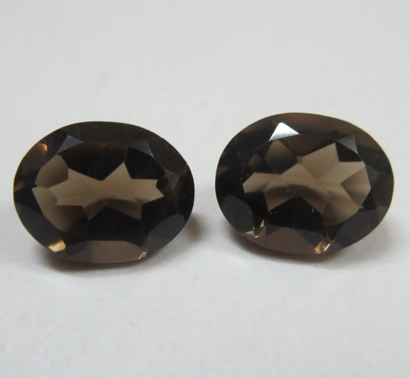Pair 2 Pieces 7x9mm Smoky Quartz Faceted Oval Gemstone Smoky - Etsy