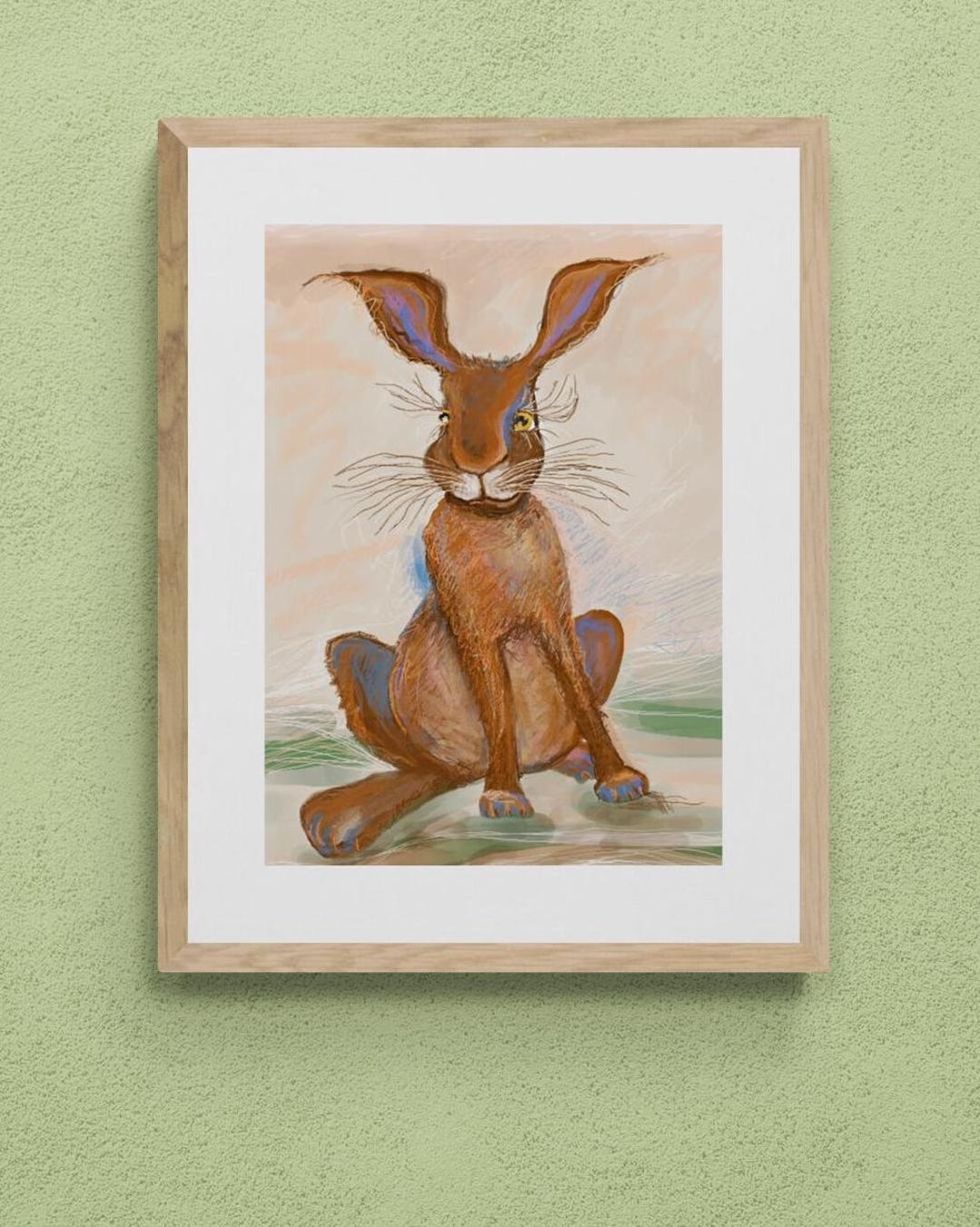 Hare ART PRINT Colourful Wall Art Modern Art for Living Room Gallery ...