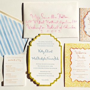 Hand Painted Custom Wedding Invitations: Watercolor, Illustration, Art ...