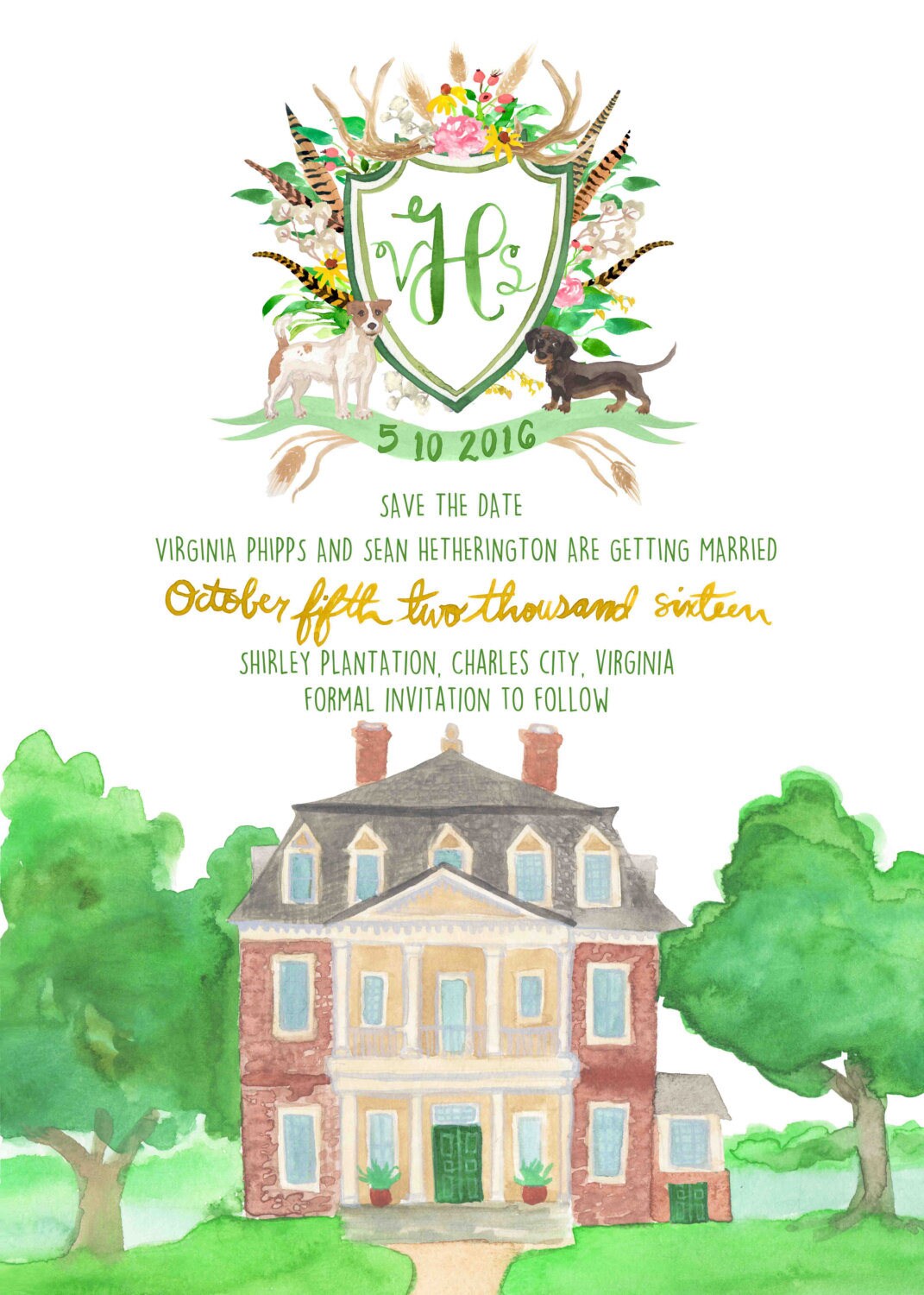 Hand Painted Custom Wedding Invitation Suite: Miami Beach | Etsy