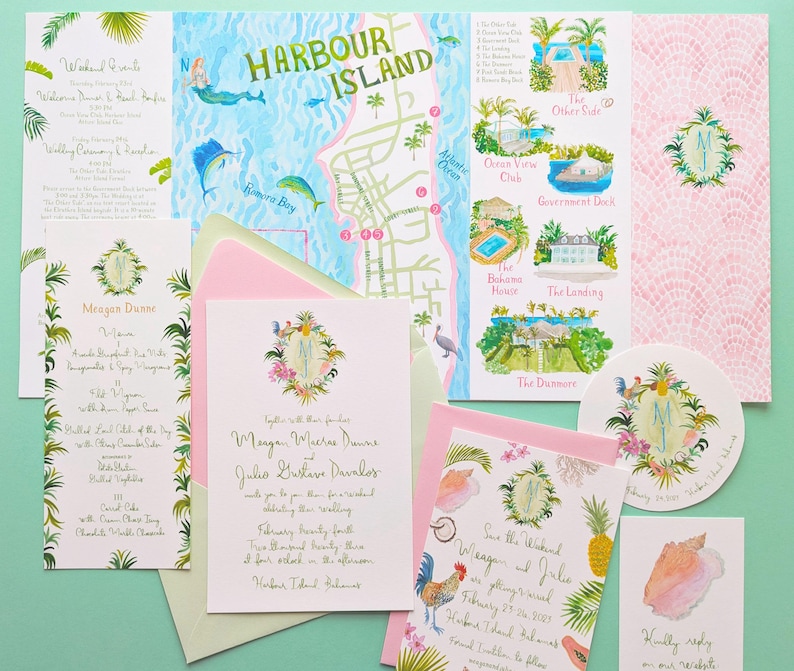 Hand Painted Custom Wedding Invitations: Watercolor, Illustrated, Fine ...