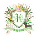 Hand Drawn Painted Crest - Monogram, Heraldry, Flowers, Texas, Cactus ...