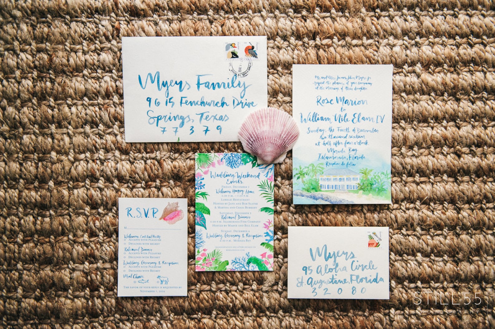 Hand Painted Custom Wedding Invitation Suite: Beach - Etsy