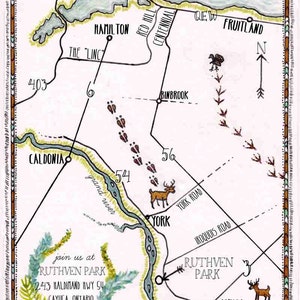 Handmade Custom Wedding Map - Hand Drawn Watercolour, Pen and Ink, Hand ...