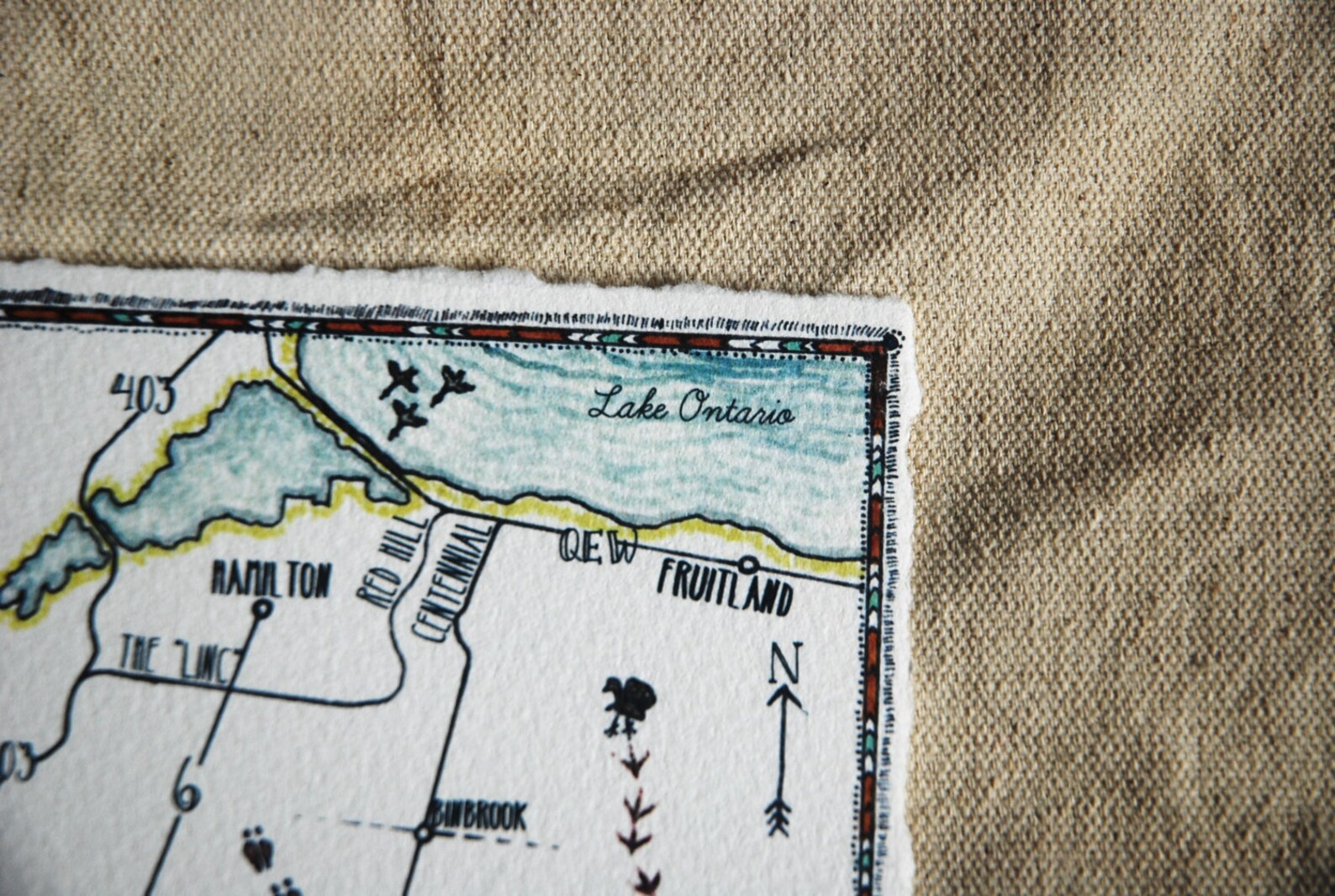 Handmade Custom Wedding Map - Hand Drawn Watercolour, Pen and Ink, Hand ...