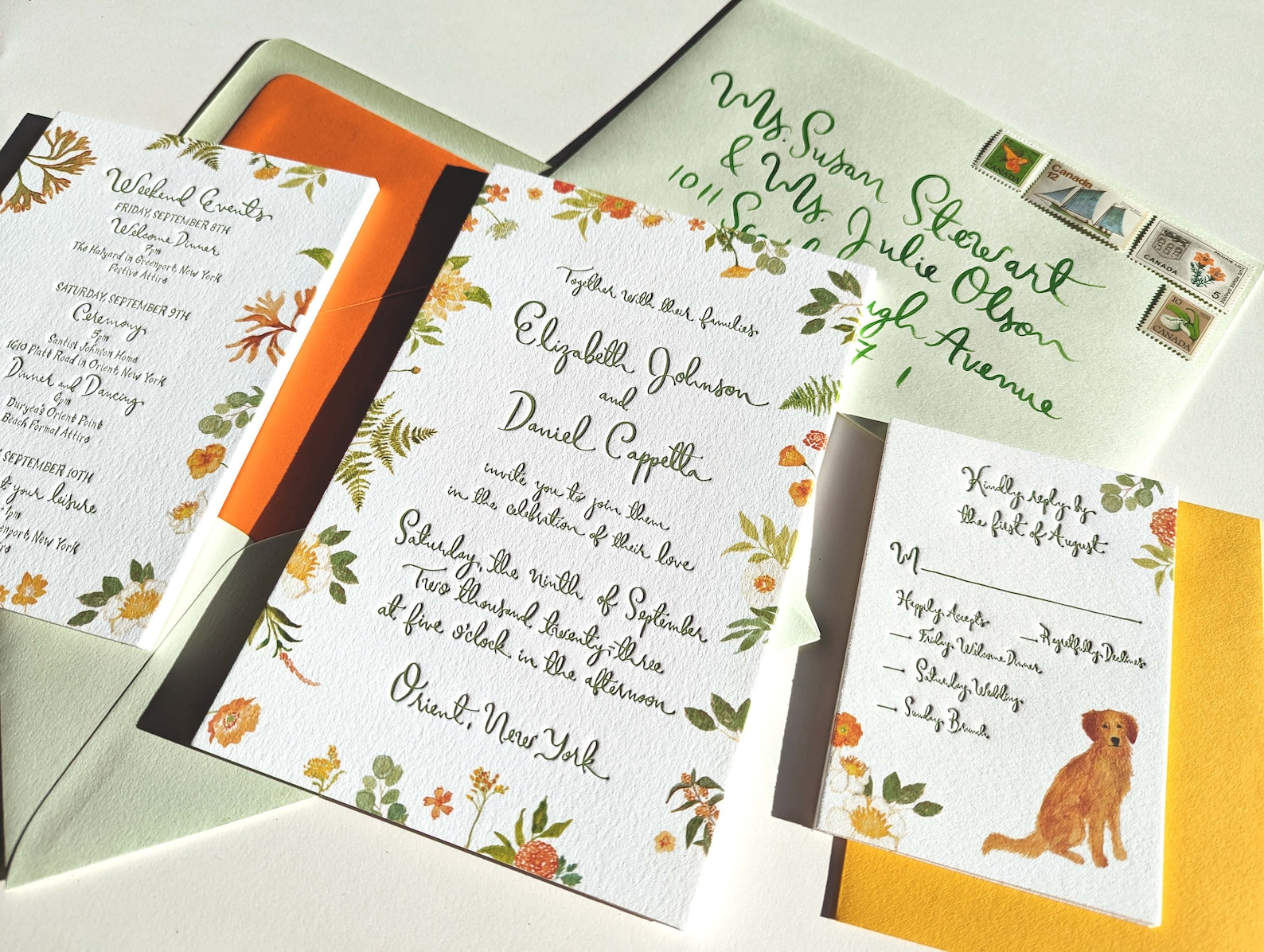 Hand Painted Custom Wedding Invitations: Watercolor, Illustration, Art ...