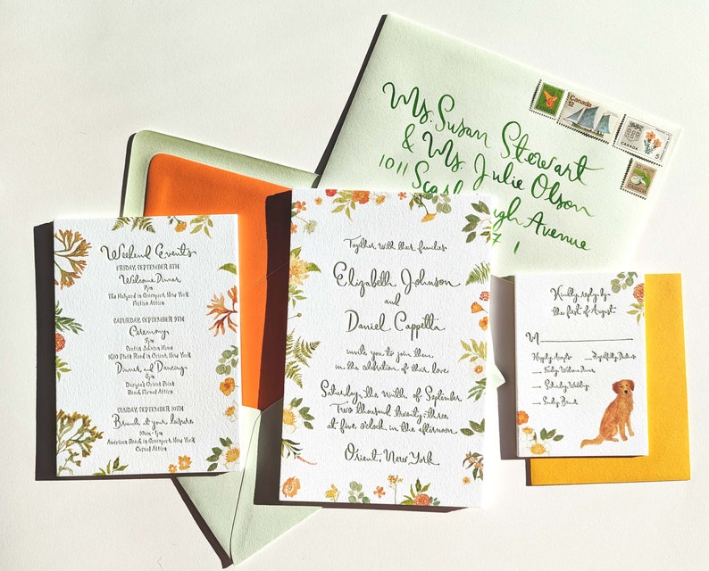Hand Painted Custom Wedding Invitations: Watercolor, Illustration, Fine ...