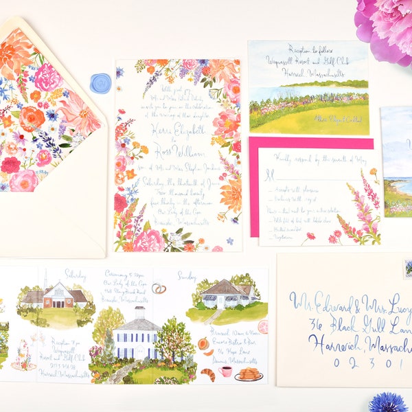 Custom Watercolor Wedding Invitation - Etsy