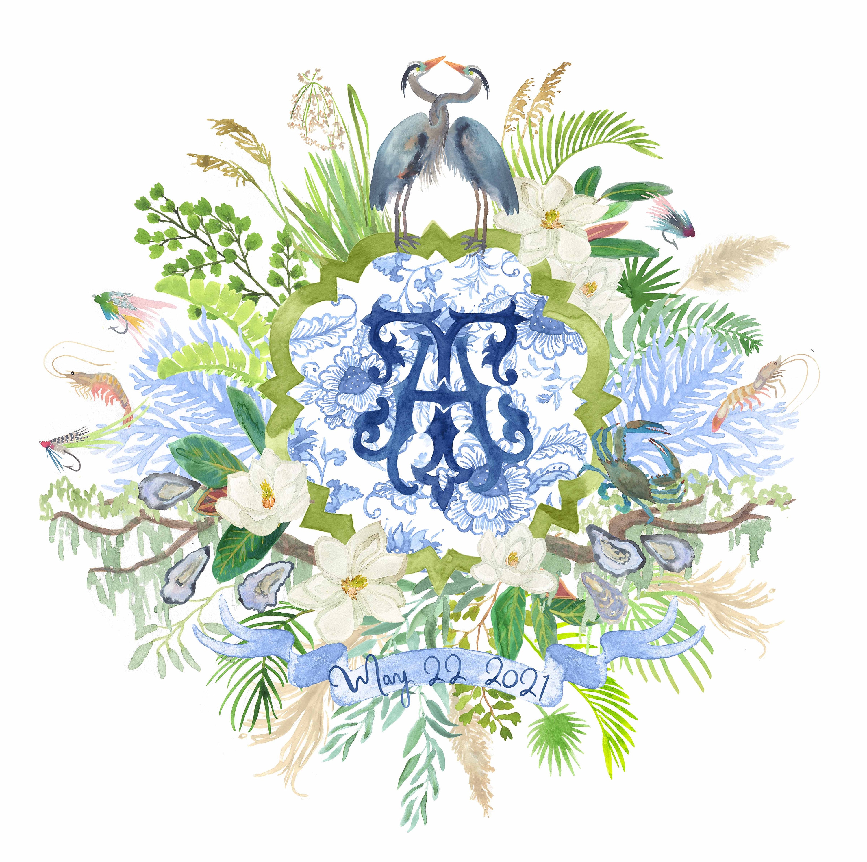 Custom Emblem: Hand Painted Crest Monogram Heraldry | Etsy