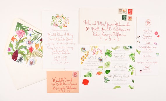 Hand Painted Custom Wedding Invitations: Watercolor | Etsy