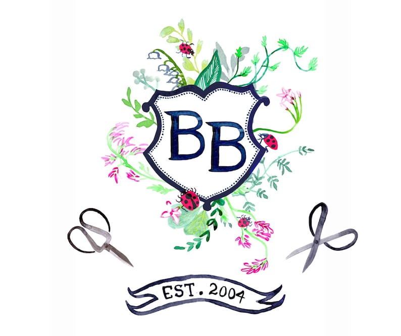 Hand Drawn Custom Crest Monogram Heraldry Flowers Shield - Etsy