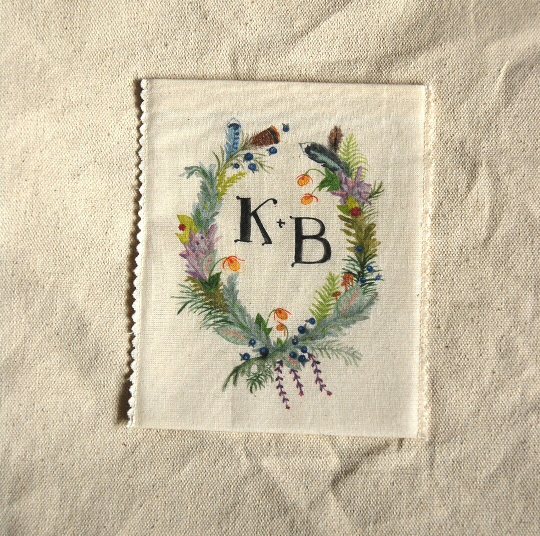 Hand Drawn Floral Wreath - Monogram, Names, Flowers, Ferns, Succulents ...