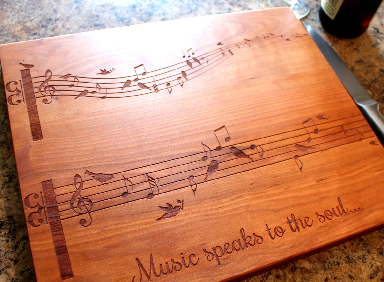 Personalized Cutting Board Music Lover Gift Engraved Gift Personalized ...
