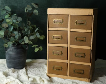 Vintage Card Catalog Cabinet, Library Card Catalog Table, Card Cabinet ...