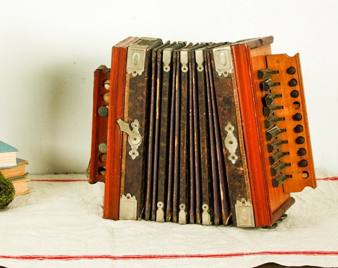 Vintage Accordion Instrument, Music Studio Decor, Antique Accordian ...