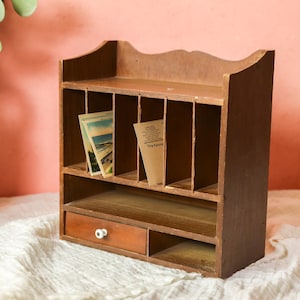 Vintage Desktop Mail Holder, Desk Shelf Organizer, Entryway Mail ...