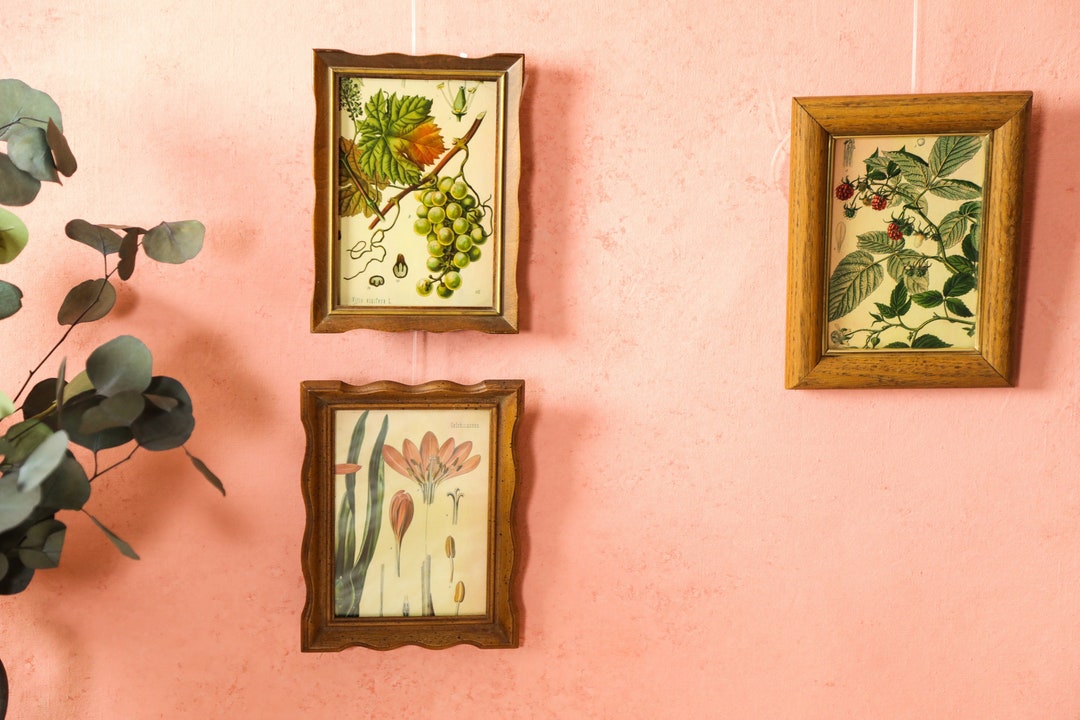 3 Vintage 5x7 Wood Frame Set, Vertical Frames Hanging, Horizontal ...