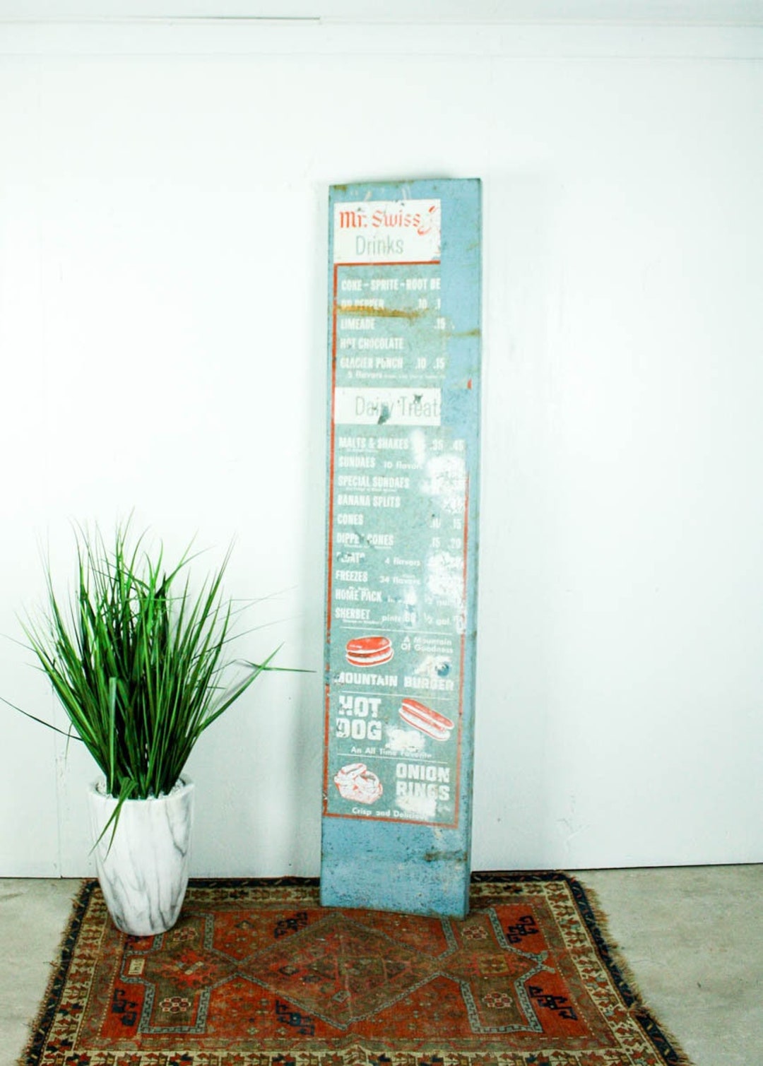 Authentic Vintage Mr Swiss Drinks Sign Large, Menu Board, Ice Cream ...