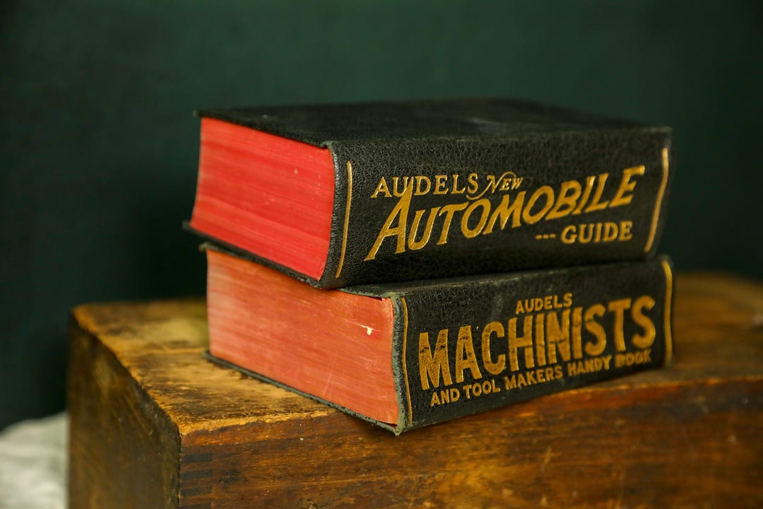 Set of 2 Audels Guide Books, Automotive Decor, Academia Decor, Antique ...