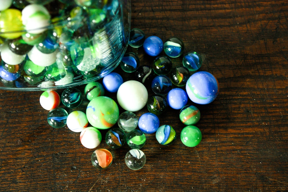 100 Vintage Marbles Clear Marbles Bulk Glass Marbles Lot - Etsy