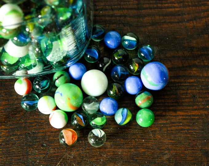 100 Vintage Marbles, Clear Marbles Bulk, Glass Marbles Lot, Toy Marbles ...
