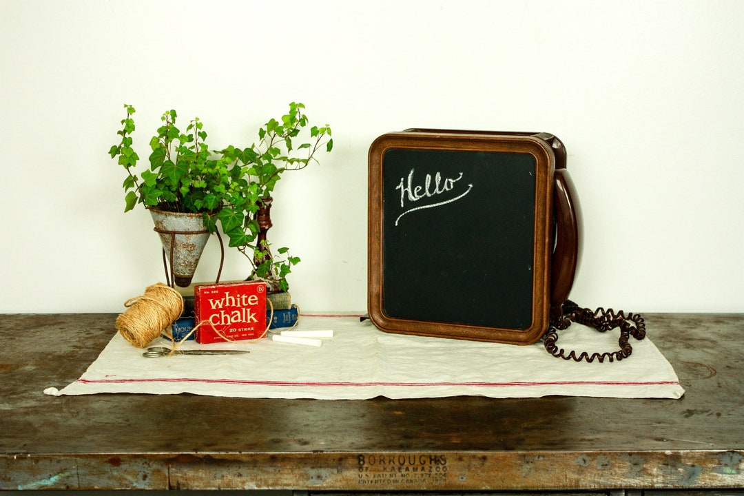 Vintage Noteworthy Phone With Chalkboard, Wall Telephone, Kitchen ...