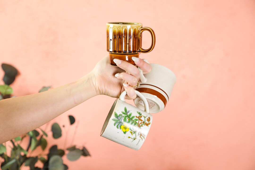 Vintage Coffee Cup, Boho Coffee Mug Gift for Women, Mismatched Cup ...