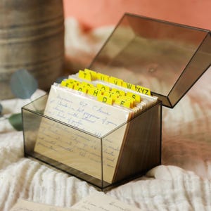 Vintage Recipe Card Box With Old Recipe Cards, Retro Recipe Box ...