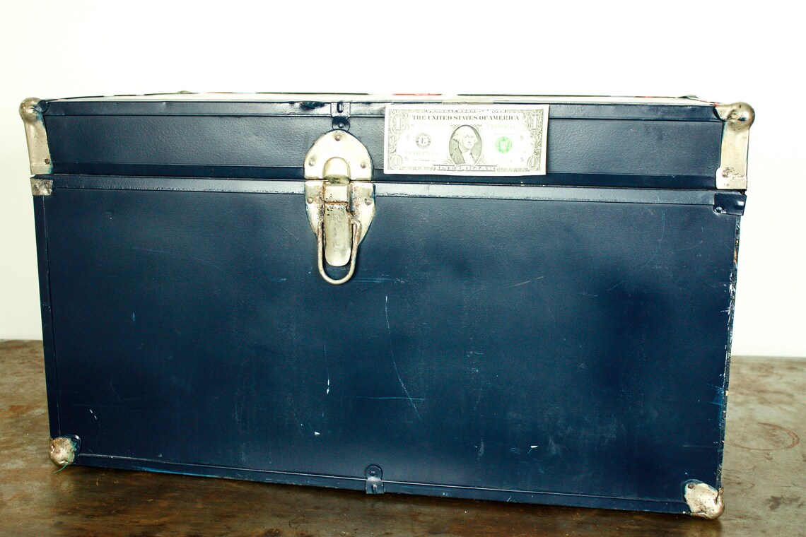 Vintage Union Jack Trunk, British Flag Furniture, Trunk Storage ...