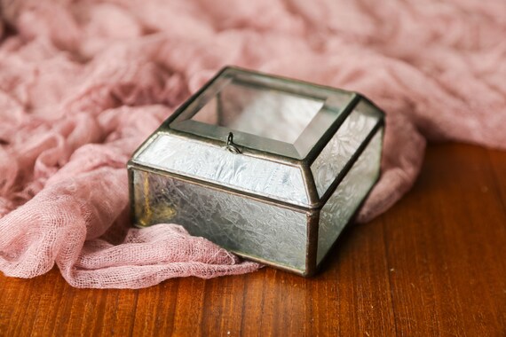 Authentic Antique Jewelry Box, Leaded Glass Jewelry B… - Gem