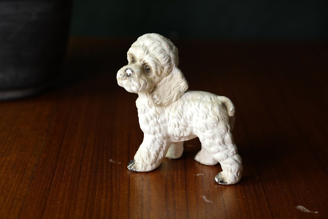 Vintage Chalkware Dog, Chalkware Poodle Figurine, Antique Dog Figurine ...