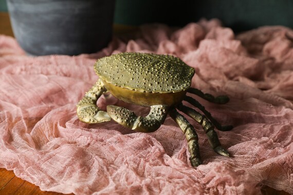 Large Vintage Crab Trinket Box, Brass Crab Figurine, … - Gem