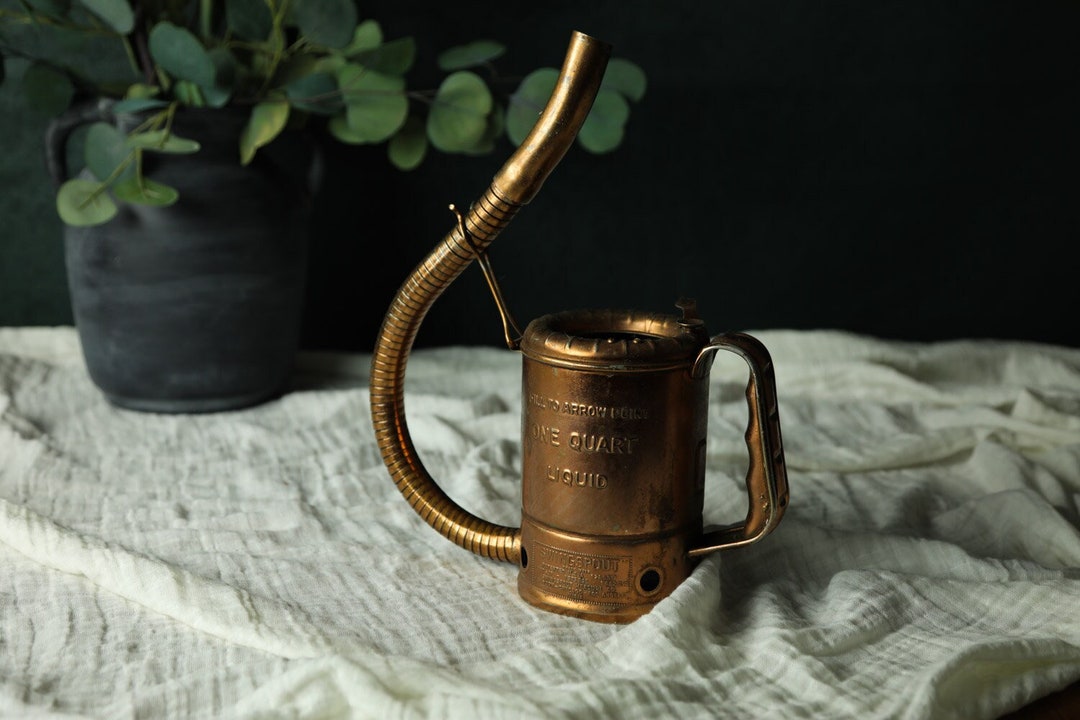 Vintage Copper Oil Dispenser, Antique Oil Can, Unique Watering Can With ...