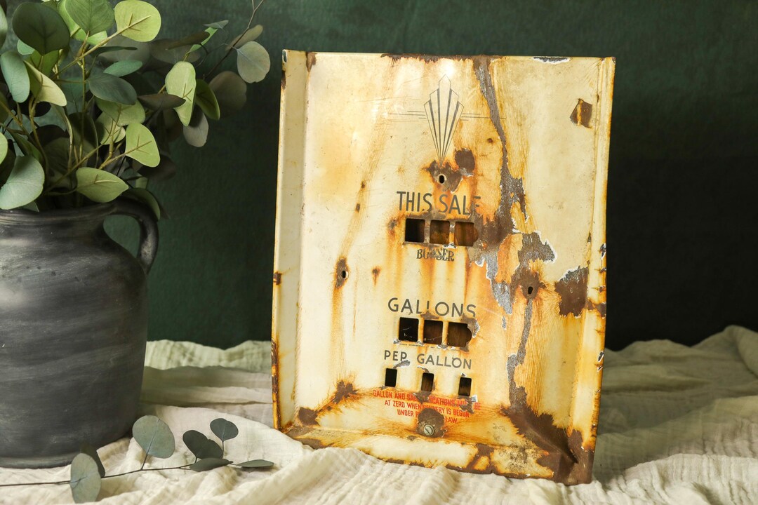 Authentic Vintage Gas Pump Sign, Garage Man Cave Decoration, Gas ...