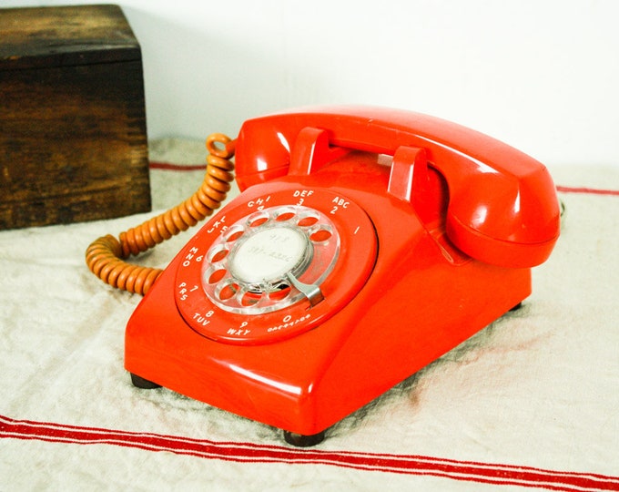 Vintage Rotary Phone, Mid Century Telephone, Rotary Dial Phone, Mid ...