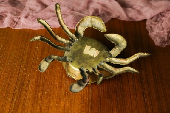 Large Vintage Crab Trinket Box, Brass Crab Figurine, … - Gem